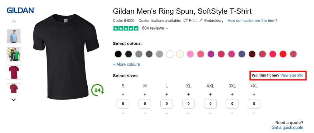 How to check sizing?